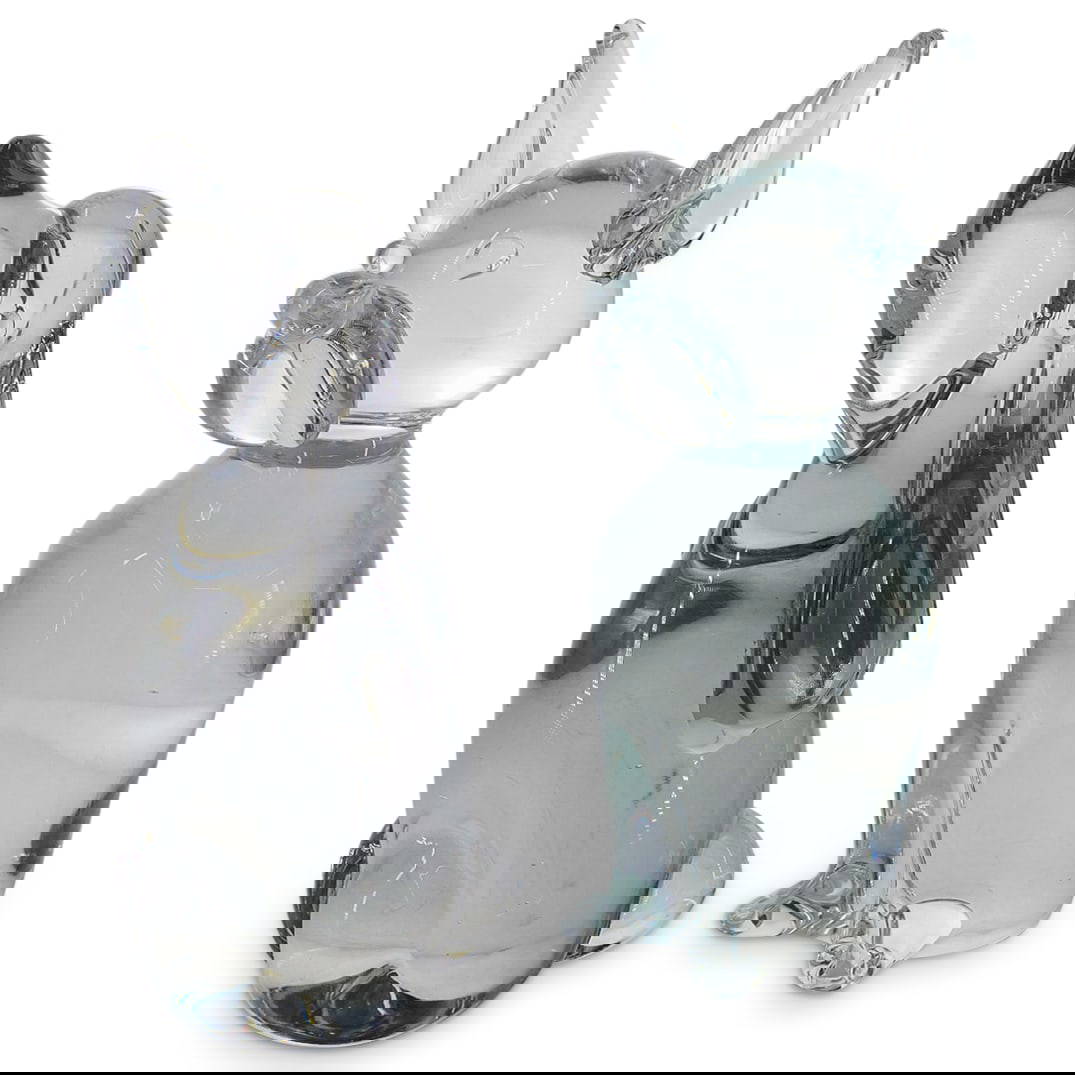 (2 Pc) Murano Art Glass Dogs Animal Figurines Auction