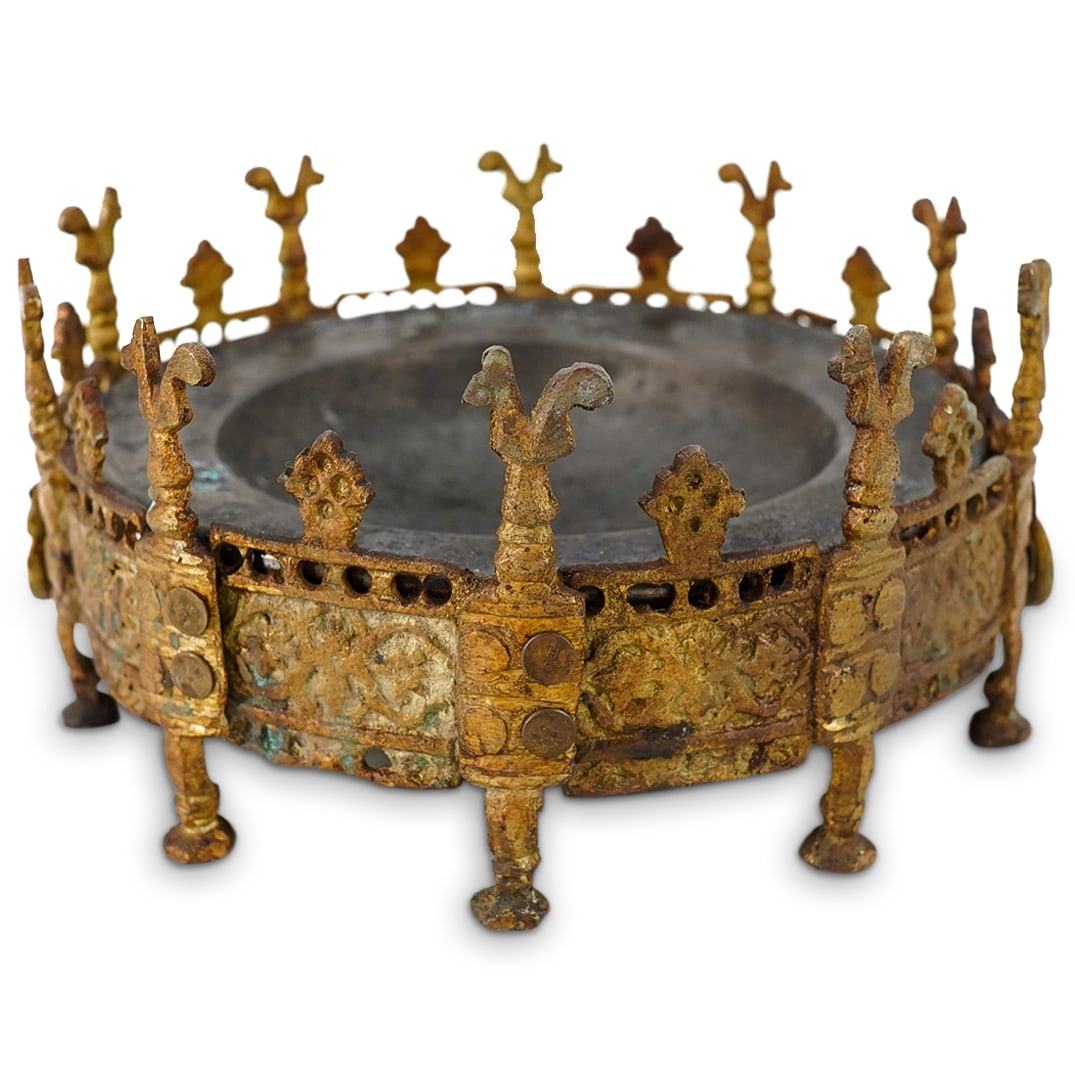 Antique Middle Eastern Islamic Brass / Copper Brazier Mangal Bowl Auction