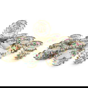 (64 Pc) Coalport Porcelain "indian Tree" Porcelain Dinnerware Set Auction