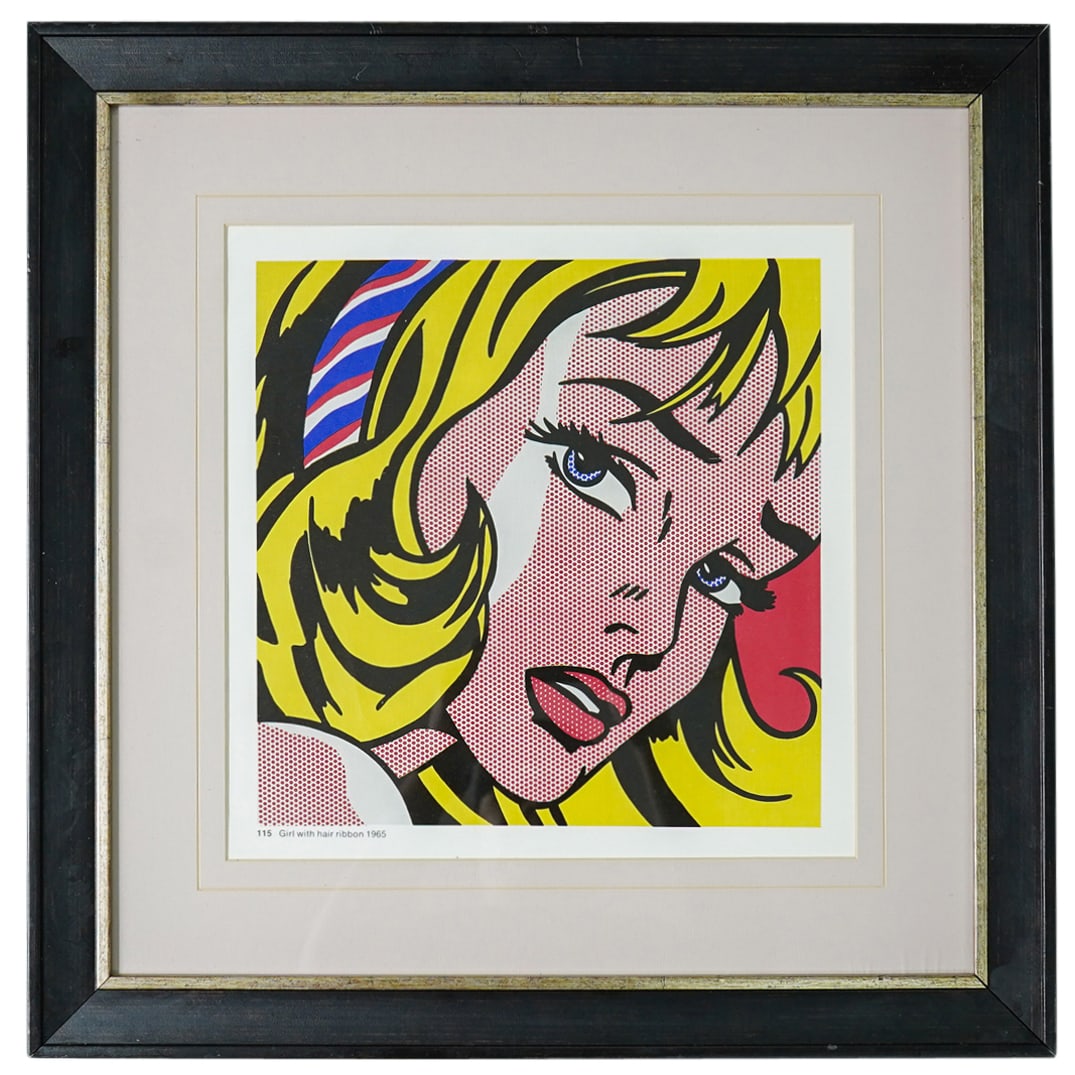 Roy Lichtenstein (1923-1997) "girl With Hair Ribbon" Offset Lithograph Auction