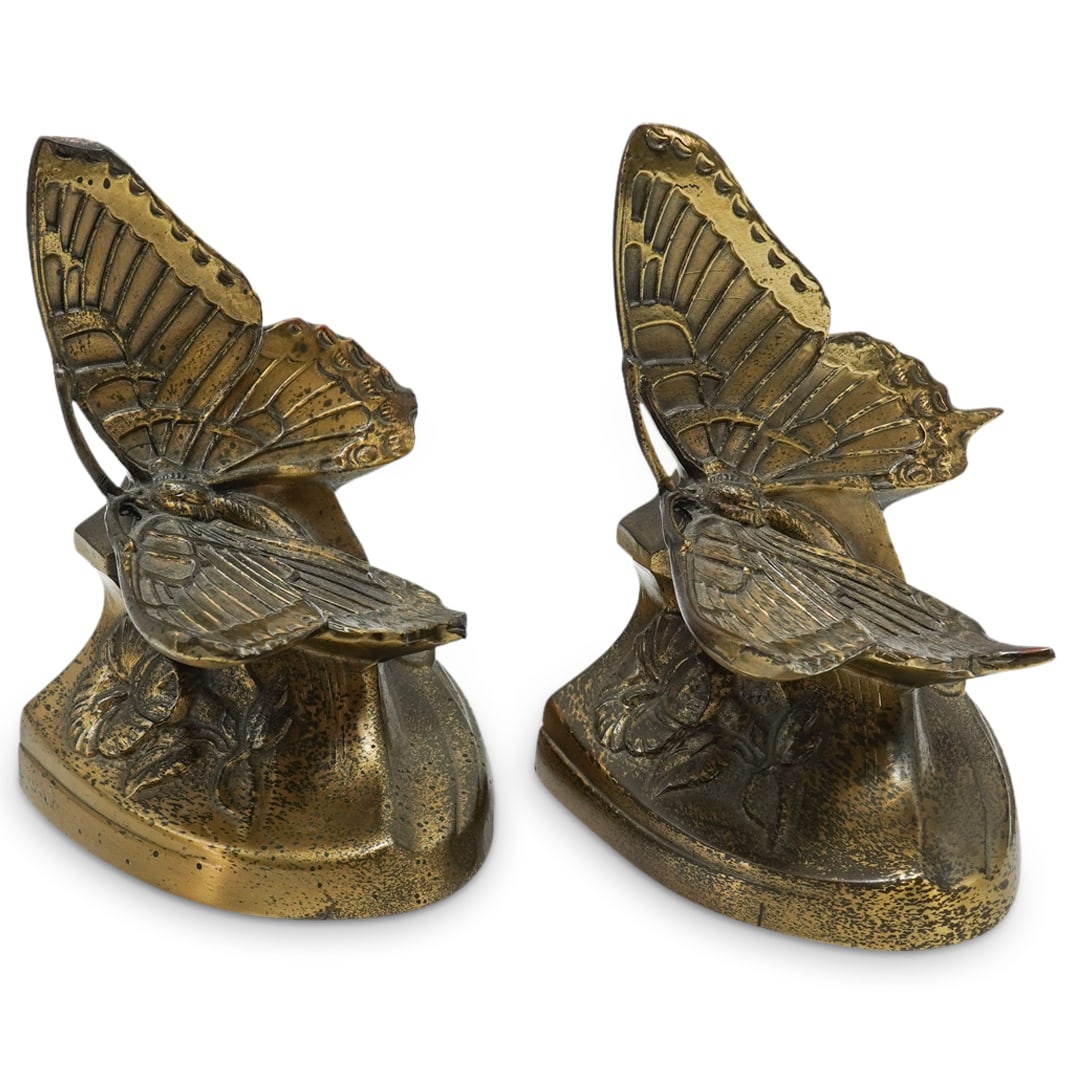 Pair Of Art Nouveau Style Philadelphia Mfg. Co. Butterfly Bookends