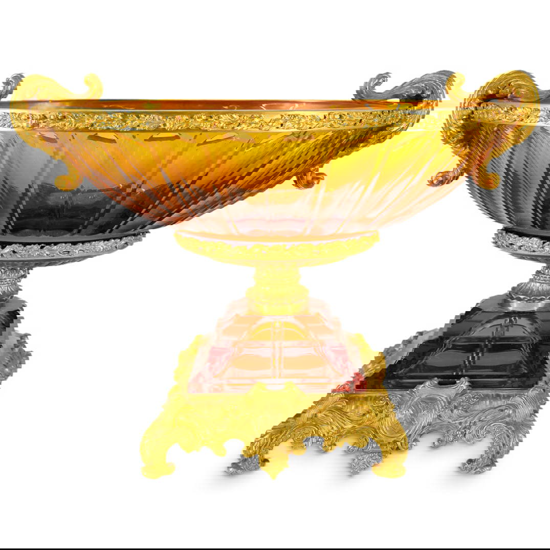Baldi Bronzi Di Firenze Italian Cut Crystal And Gilt Bronze Centerpiece ...
