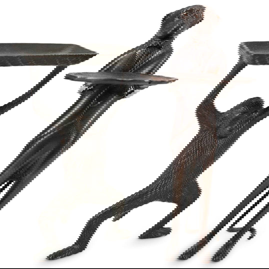 Pair Of Bronze Figural Monkey Trays Auction