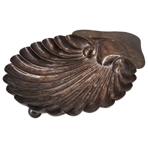 English Sterling Silver Clam Shell Footed Dish