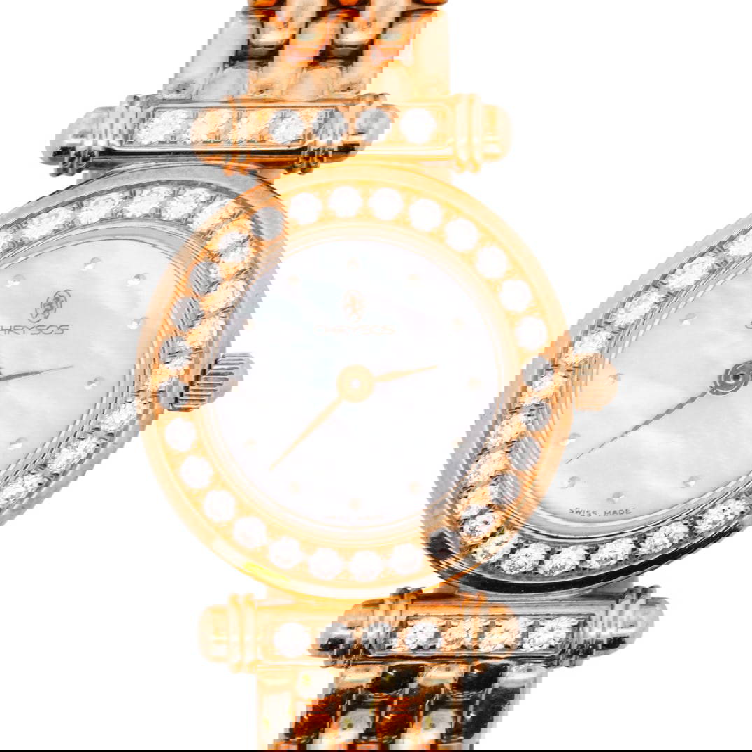 Chrysos 18k Yellow Gold & Diamond Ladies Watch Auction