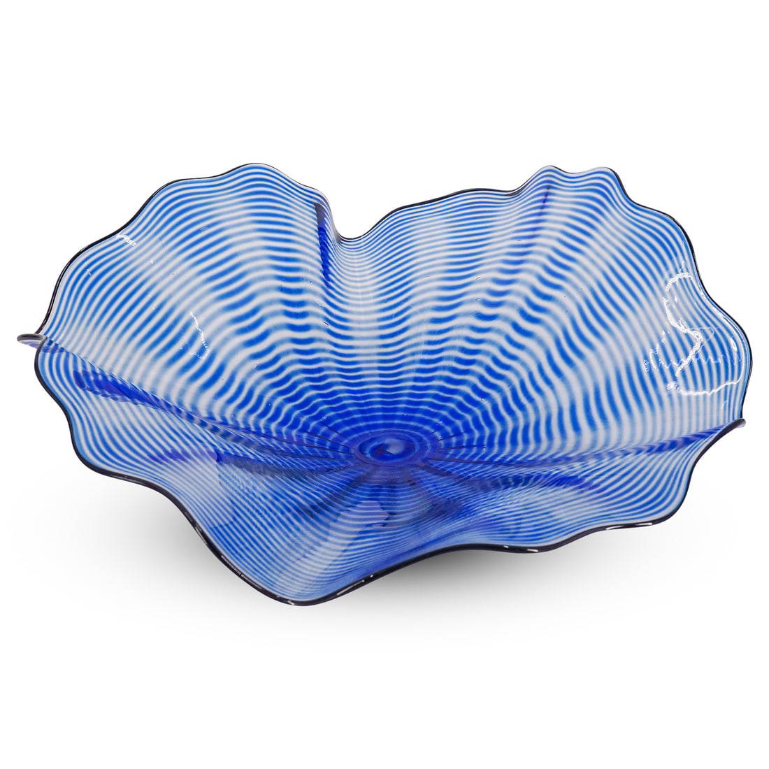 Michael Patrick Smith Art Glass Blue Vessel Auction