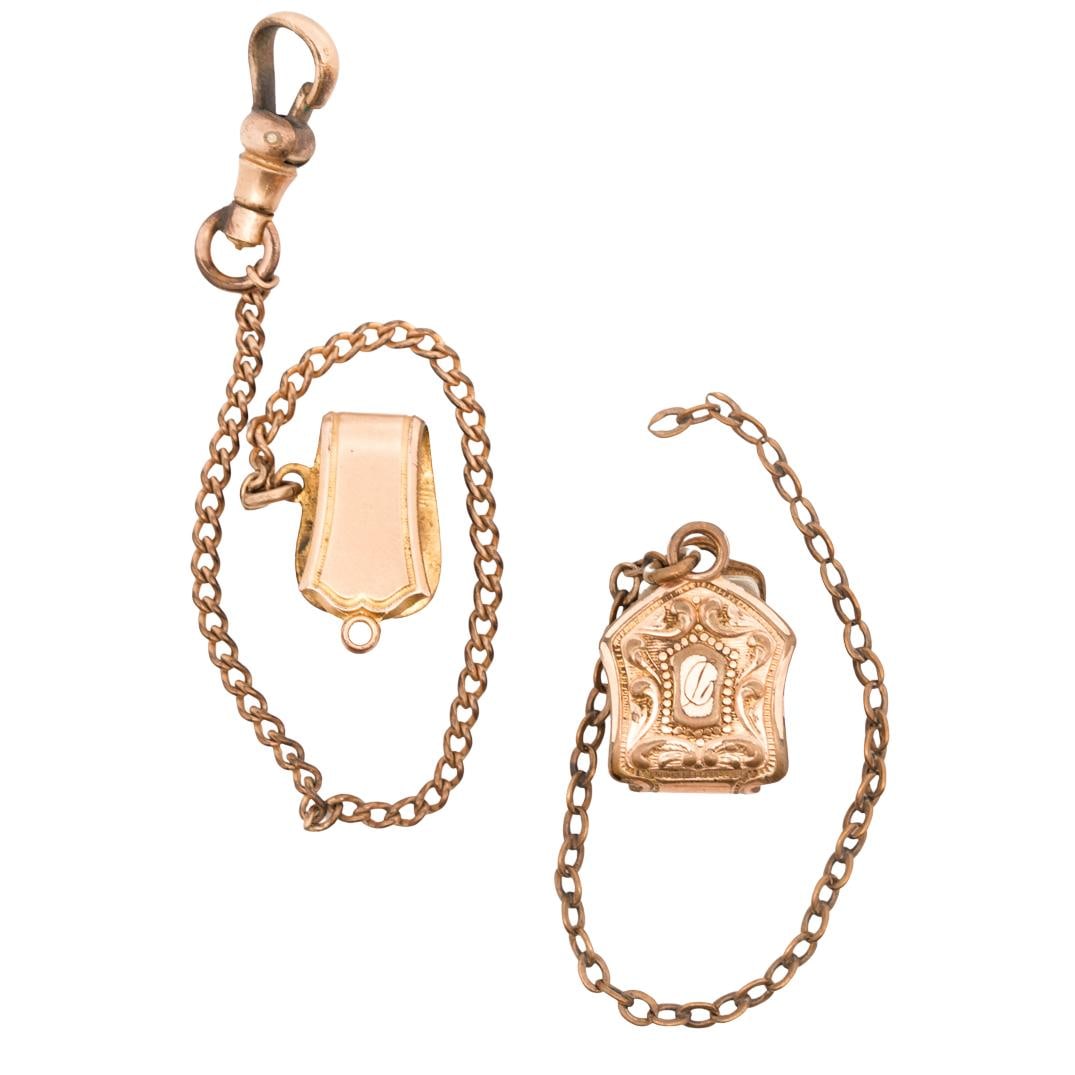 (2 Pc) Antique 10k Gold Watch Fobs Auction