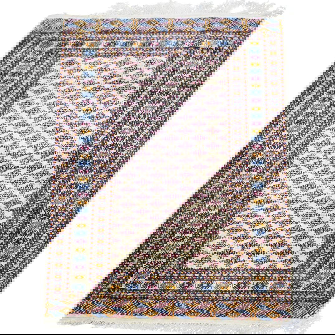 Caucasian Cotton Geometric Rug Auction
