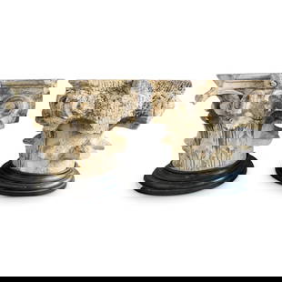 Carved Serpentine Column Pedestal Auction