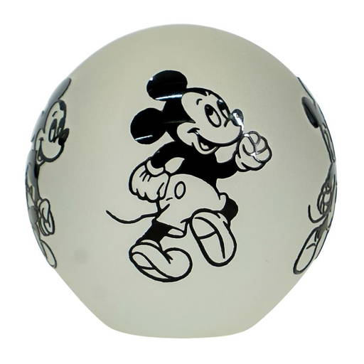 Walt Disney 'mickey Mouse' Acid Etched Art Glass Paperweight