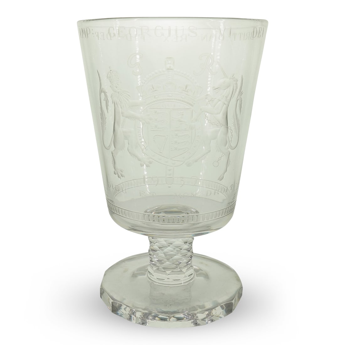 Vintage Intaglio Cut Glass Rummer Auction