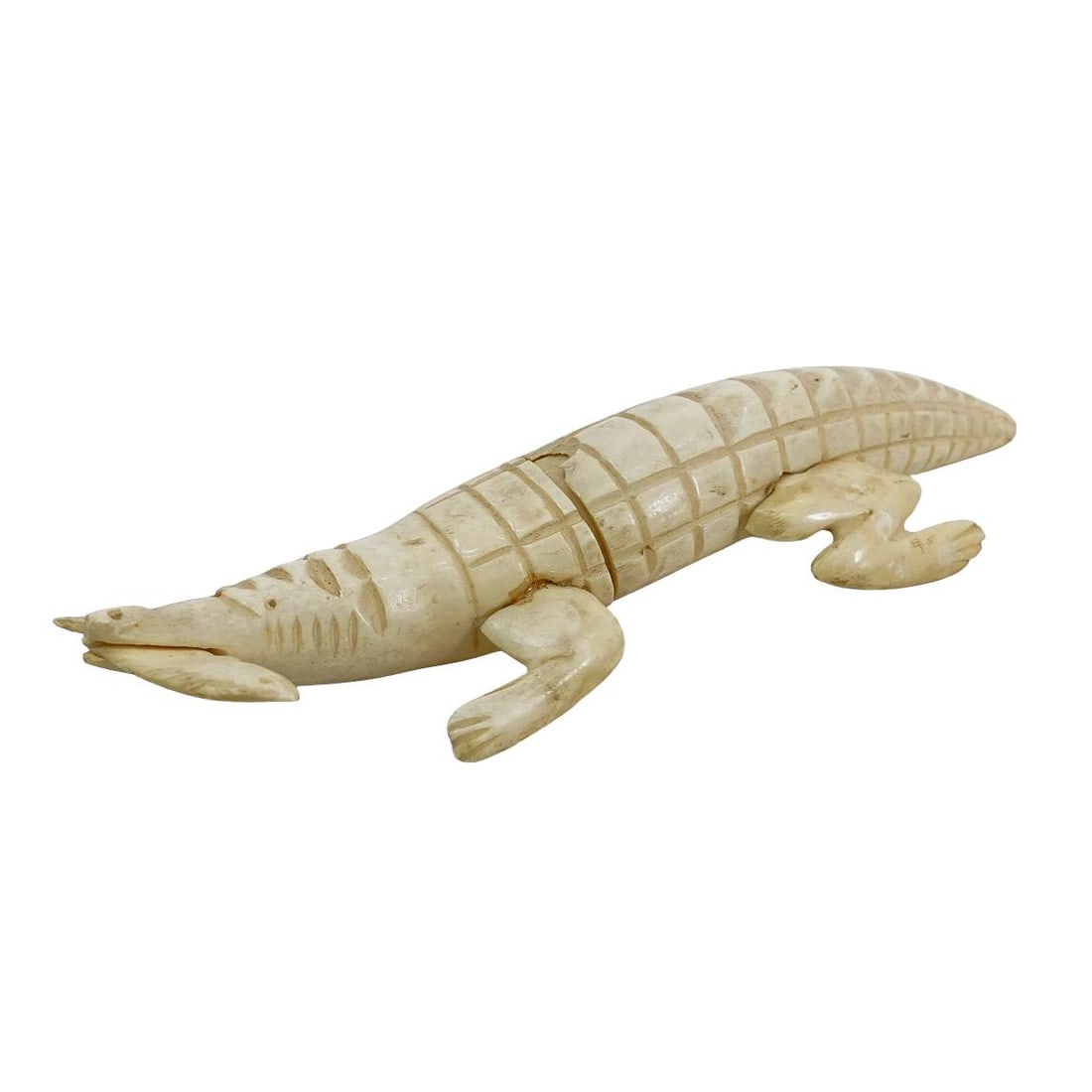 Tribal Carved Bone Alligator Auction