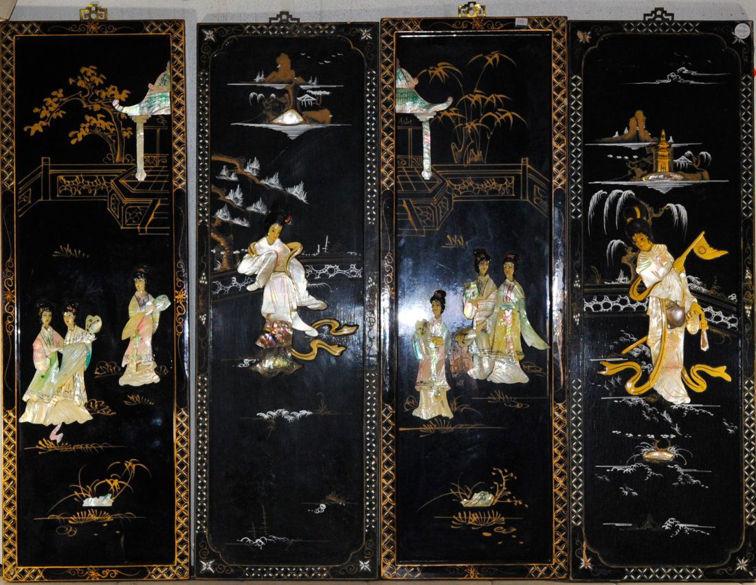 138: Four vintage Japanese shell art plaques - Jan 23, 2013 | Akiba ...
