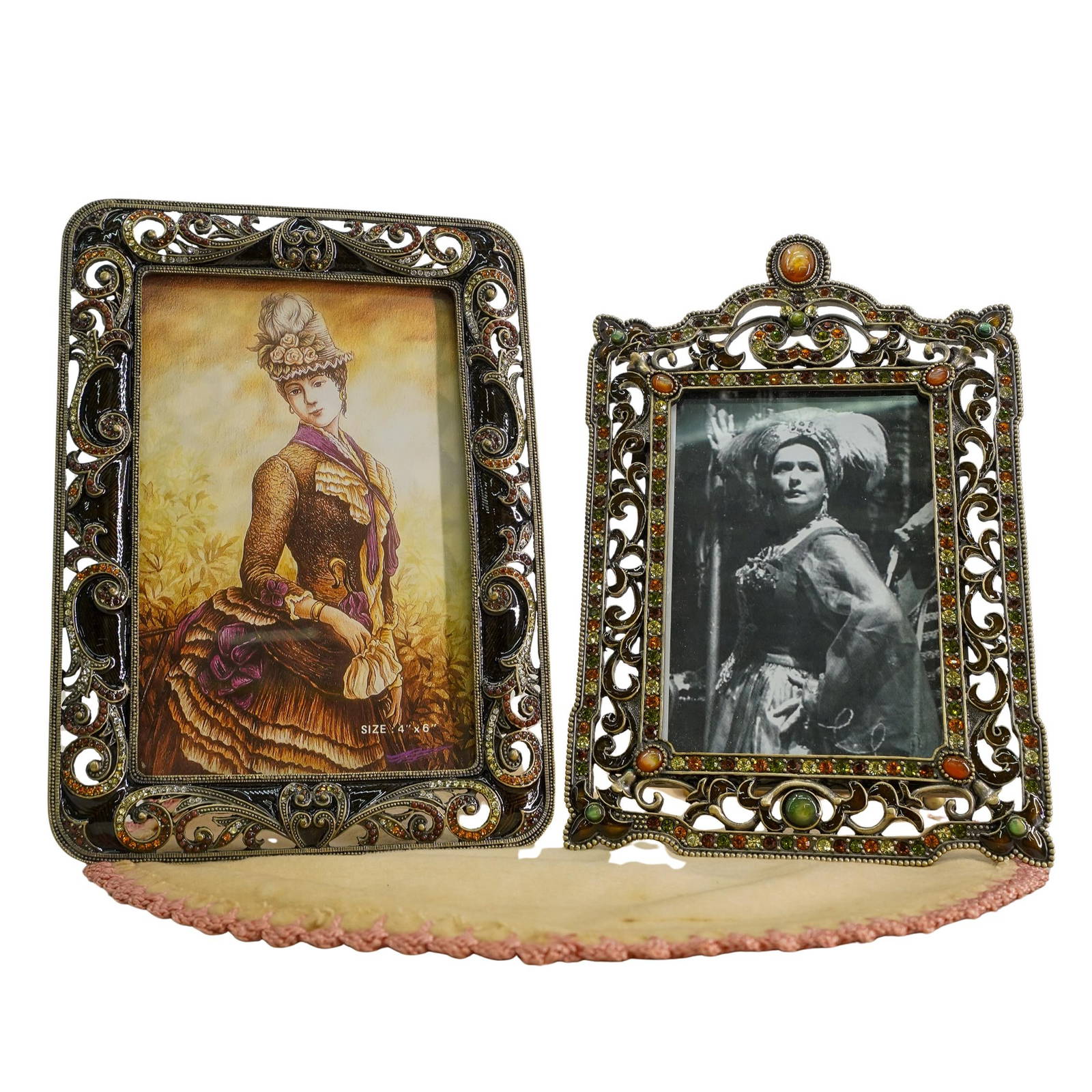 (2pc) Jay Strongwater Style Enameled Frames Auction