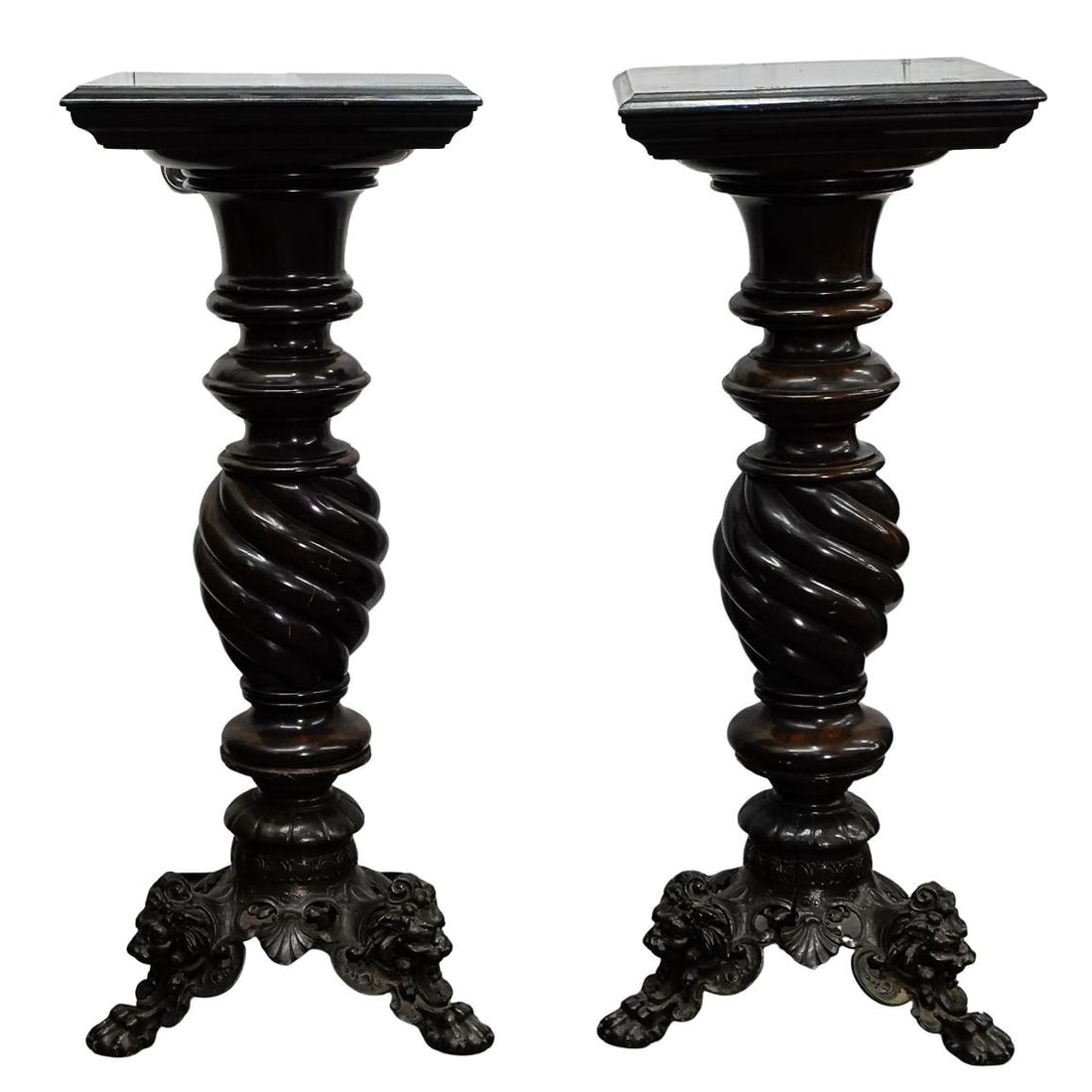 Pair Of Merklen Brothers Mahogany Pedestals Auction