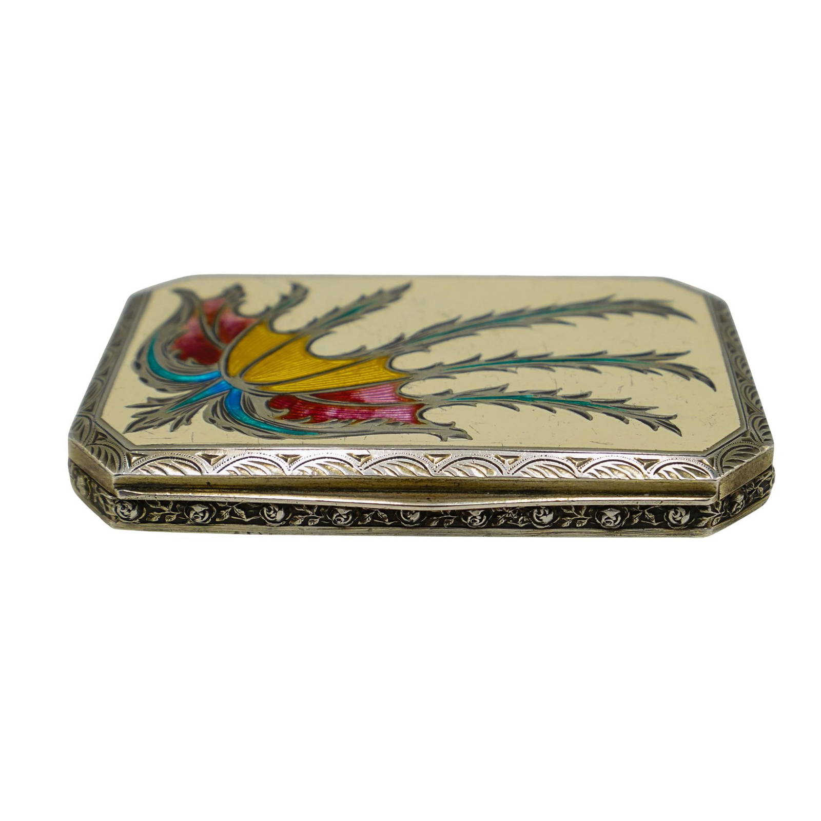 Sterling Silver And Enamel Card Case Auction