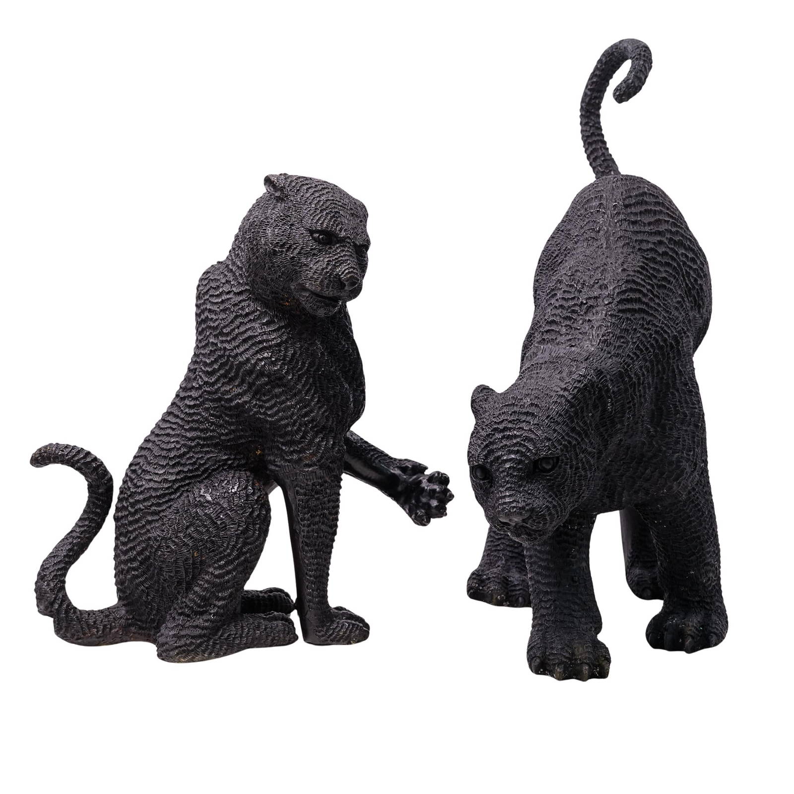 Pair Of French Bronze Black Panther Sculptures Auction