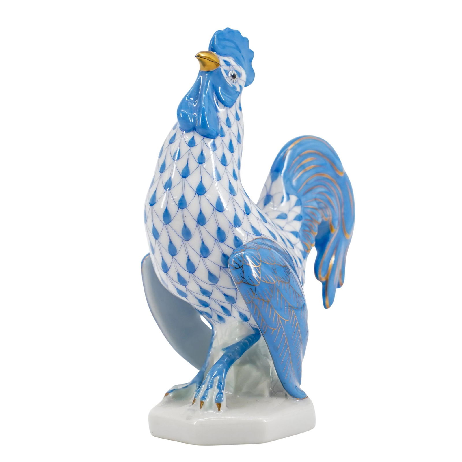 Herend Porcelain "rooster" Fishnet Figurine Auction