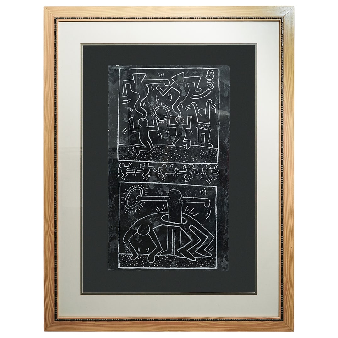 Keith Haring (usa, 1958-1990) Subway Drawing Chalk On Paper Auction