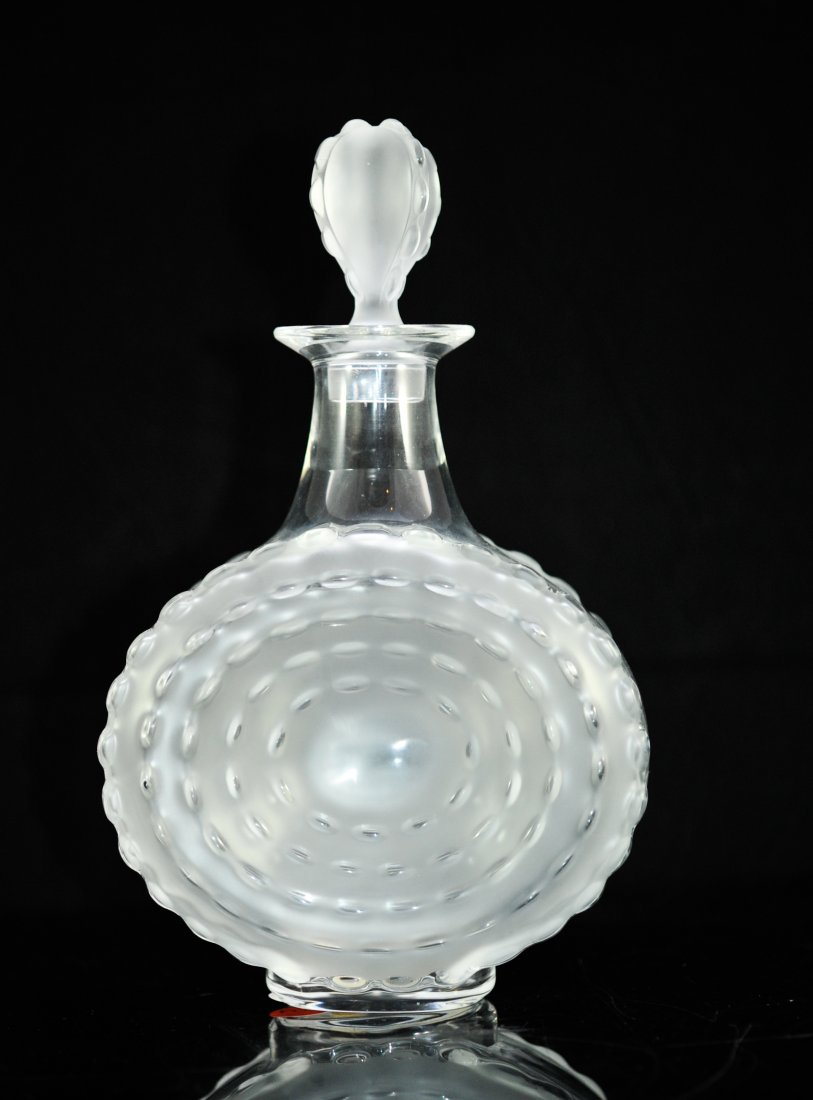 Lalique art glass "Parme" frosted crystal decanter