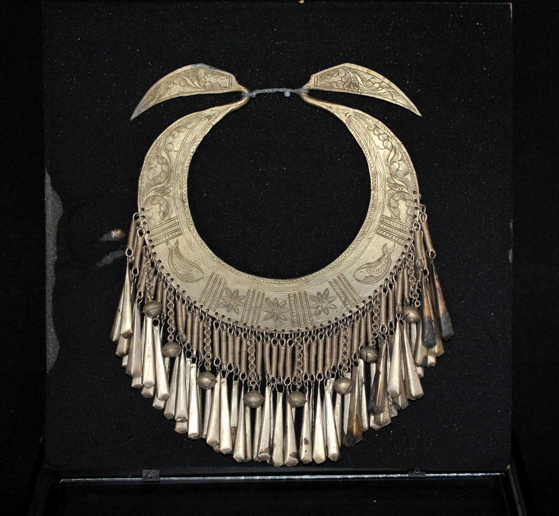 Antique Framed Steel African Tribal Necklace