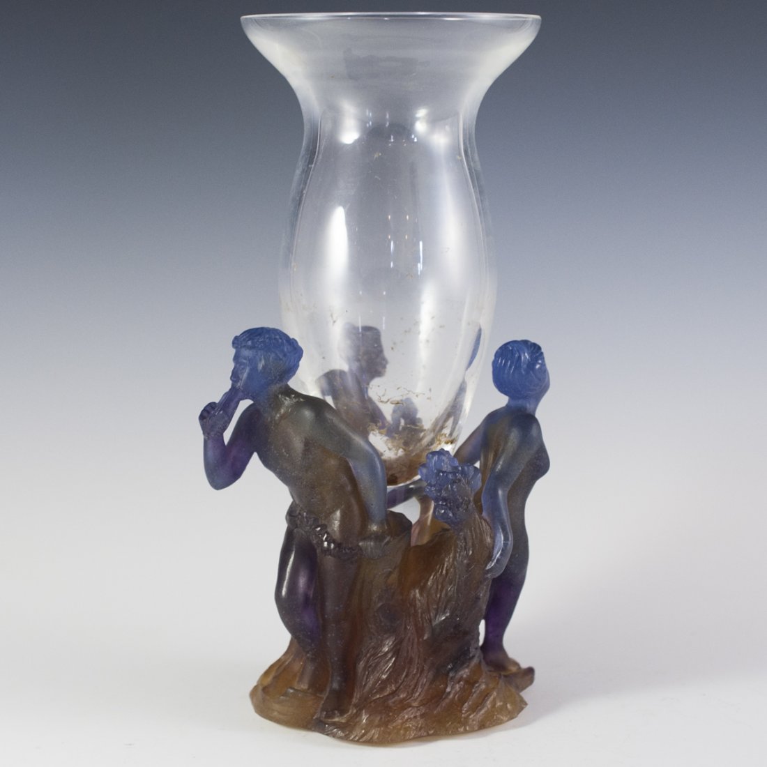Daum Pate De Verre Figural Vase