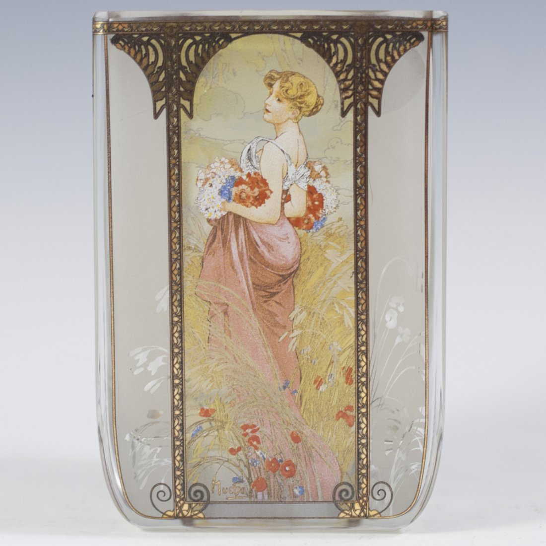 Goebel Glass Vase Alphonse Mucha Edition Goebel Glass Vase Alphonse Mucha Edition