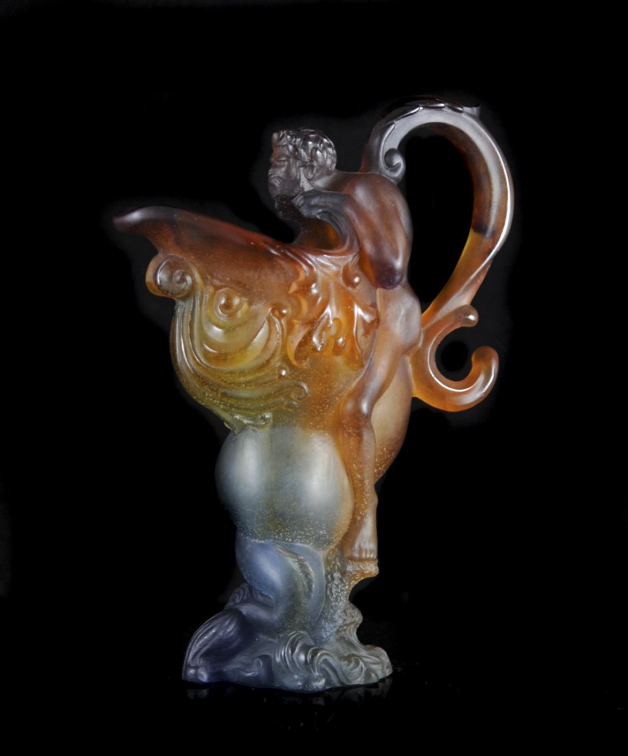 Daum Pate de Verre Crystal Pitcher