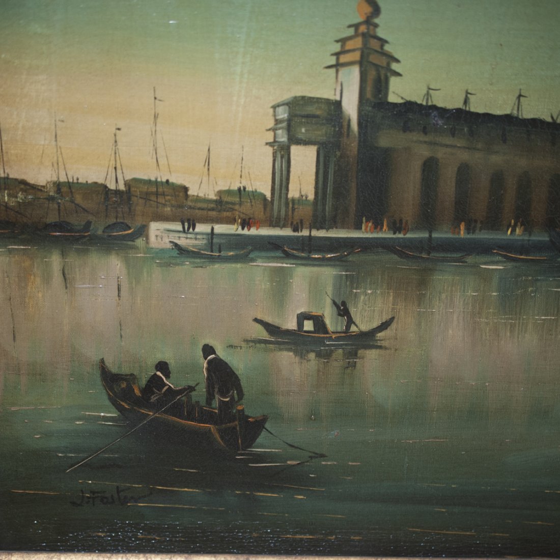 Antique Oil on Canvas Signed "J. Foster"