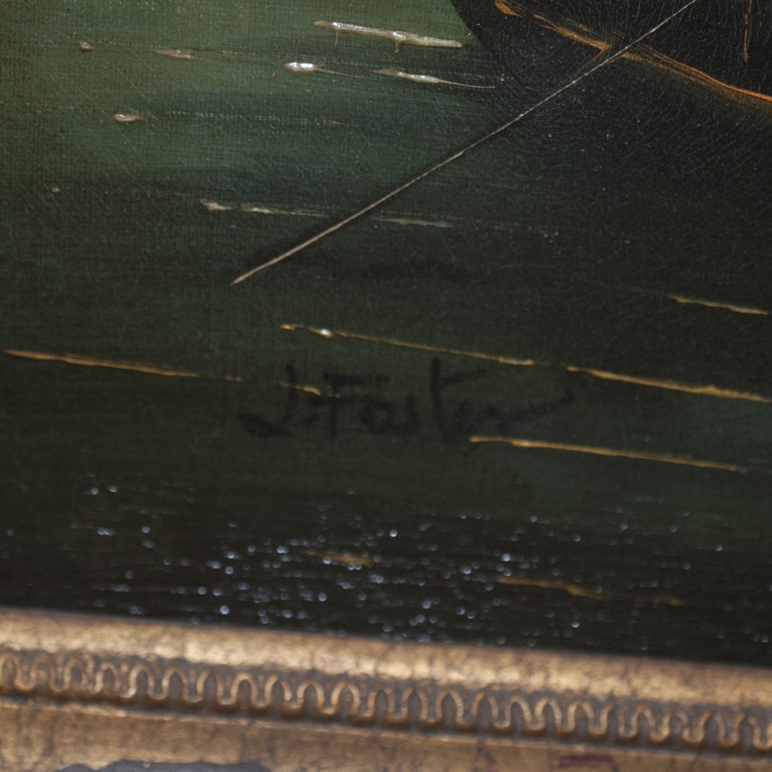 Antique Oil on Canvas Signed "J. Foster"