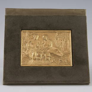 Antique Wooden Religious Plaques Of Virgin Mary Madonna & Jesus