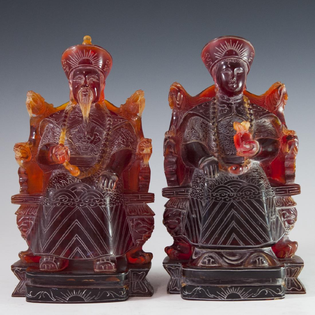 Antique Chinese Pressed Amber Emperors - Mar 02, 2017 | Akiba Antiques ...