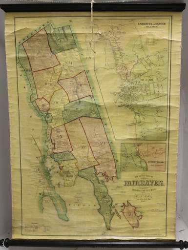 Roll Up Map Of Town Of Fairhaven, H.f. Walling,