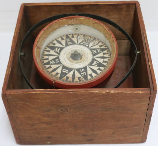 Mid 19th Century Dry Card Ship's Compass By