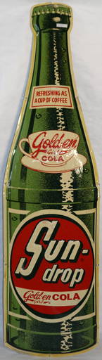 Sun Drop Golden Cola Bottle Form Embossed And
