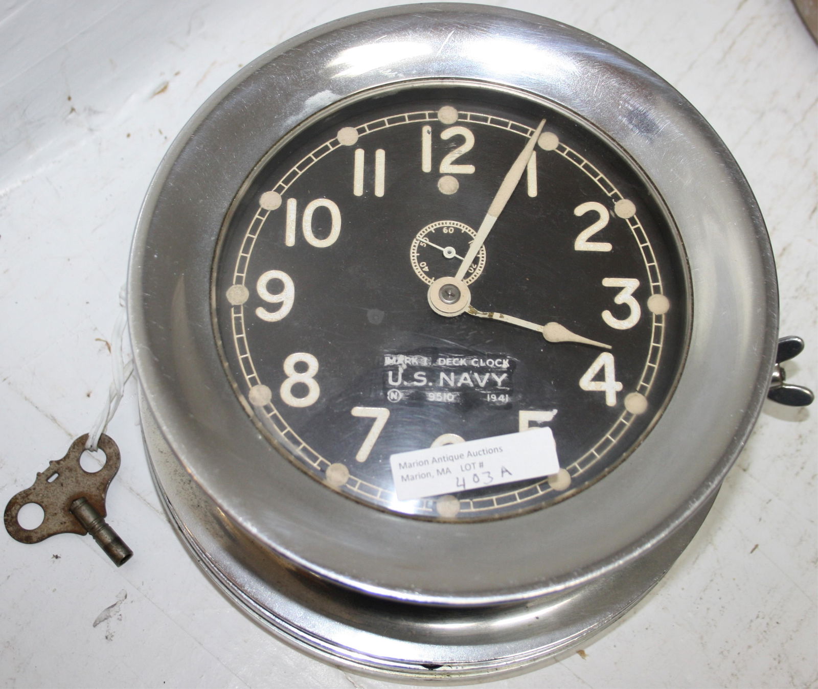 1941 U.s. Navy Clock, Mark I Desk Clock #9510