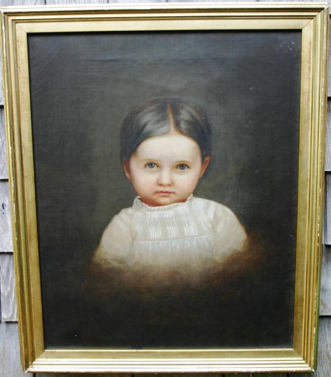 68: FRAMED OIL PAINTING ON CANVAS, POST-MORTEM PORTRT