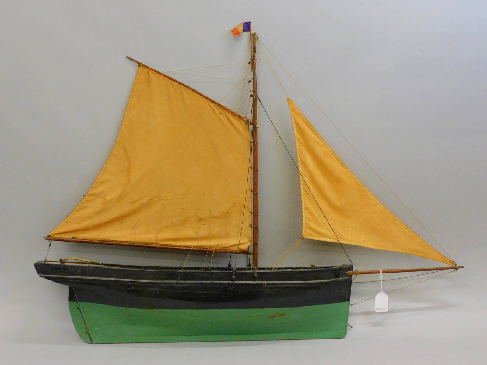 French Sloop Model Circa 1880 Handmade Wooden Auction