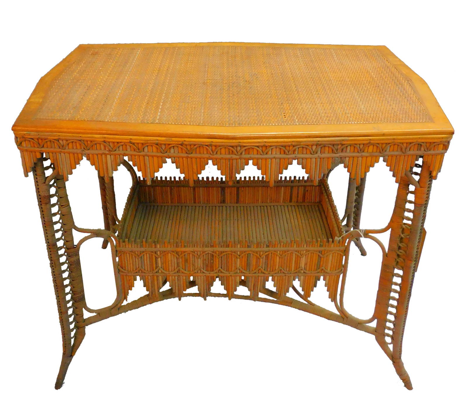Early Victorian Wicker Parlor Table, Ca. 1880, Auction