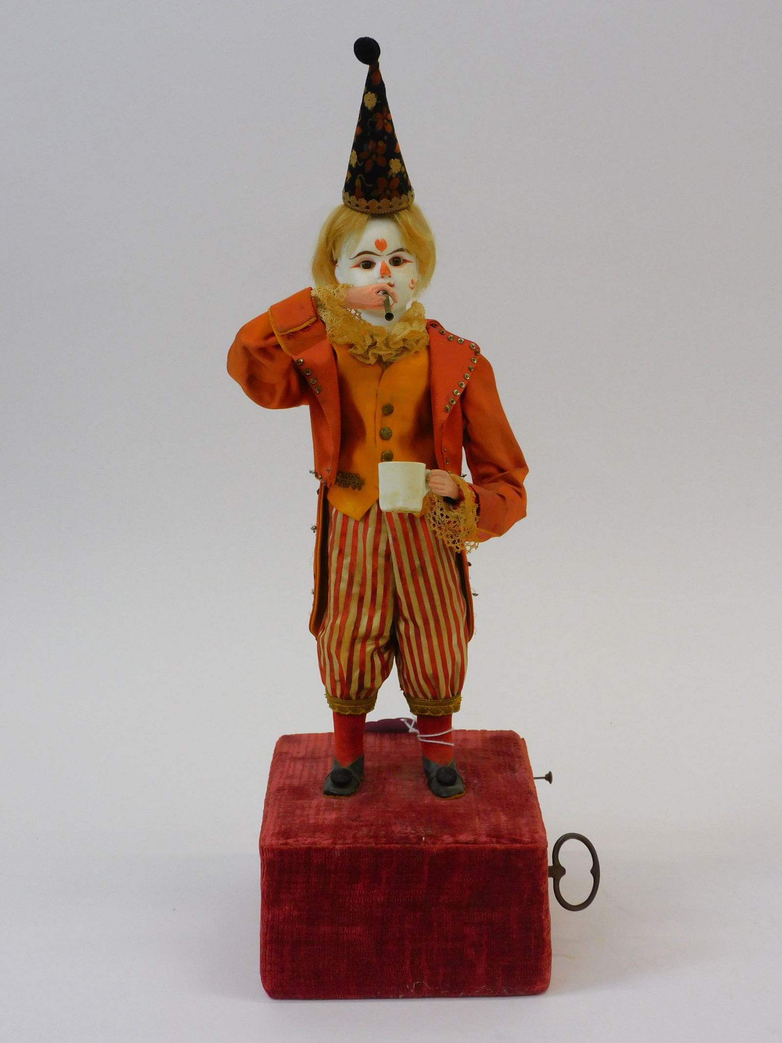 French Clown Automaton. His Hat Goes Up And Down Auction