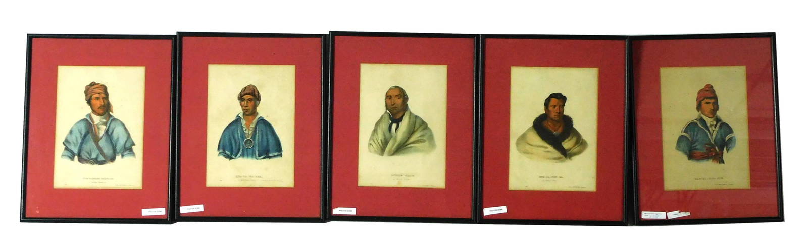 (5) Native American Hand Colored Lithographs