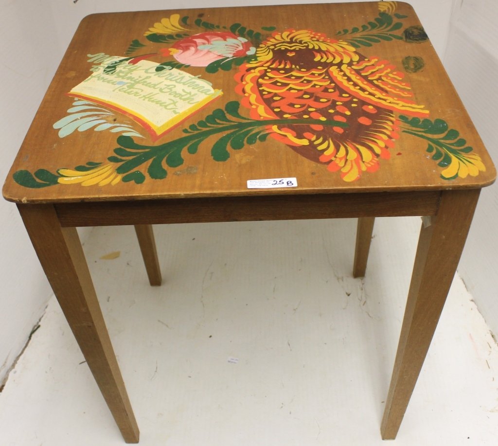 PAINTED FOLK ART TABLE BY PETER HUNT (CAPE COD