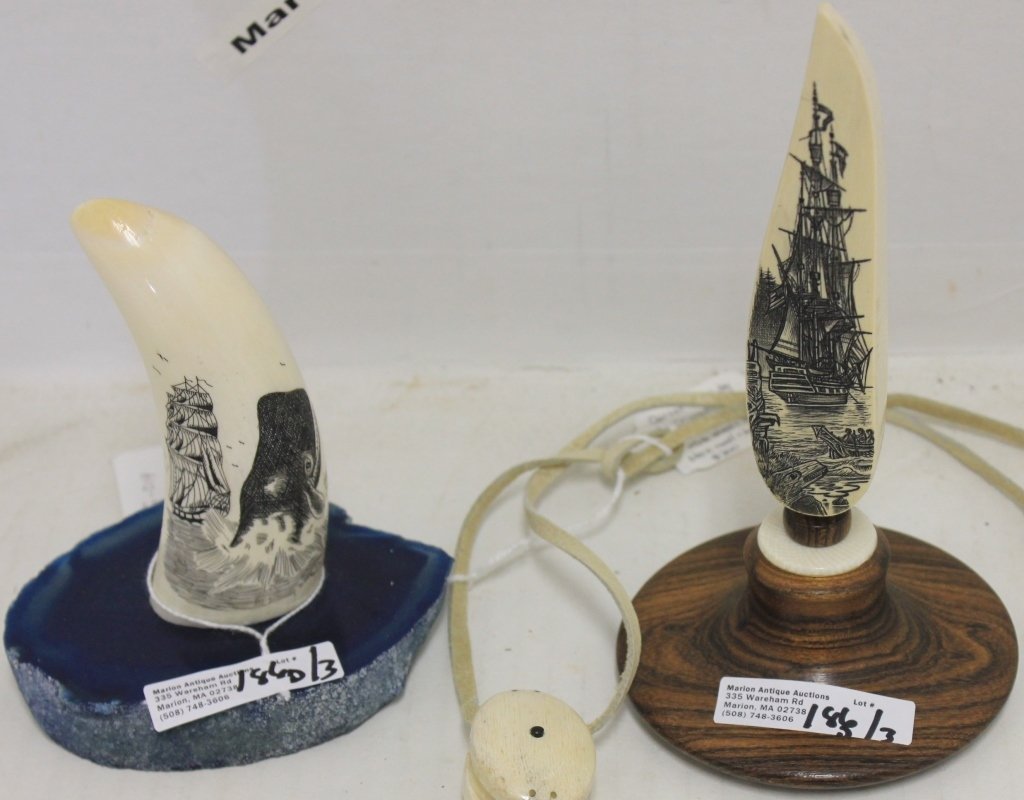 THREE PIECES OF CONTEMPORARY SCRIMSHAW TO - Nov 28, 2015 | Marion ...