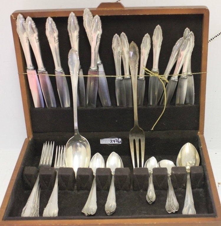 62 Piece Continental 800 Silver Flatware Set To