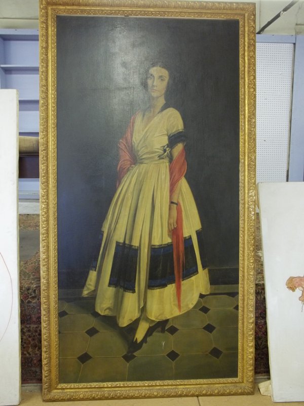 Large Oil Painting Portrait Mlle Orosoff by Abram Poole