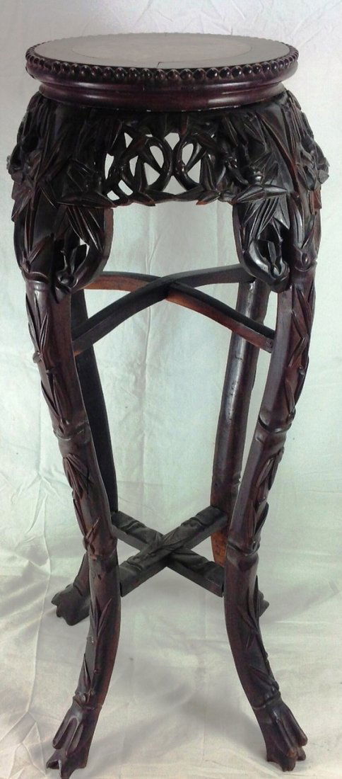 Marble Top Carved Asian Taboret Stand - Sep 15, 2013 | Quinn's Auction ...