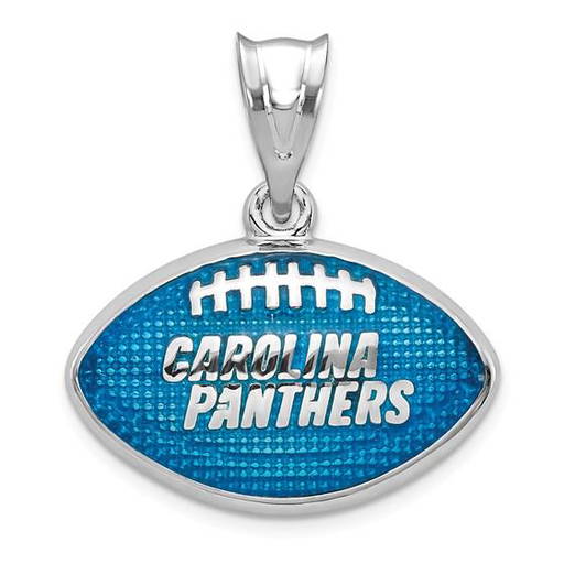 Sterling Silver Carolina Panthers Enameled Football