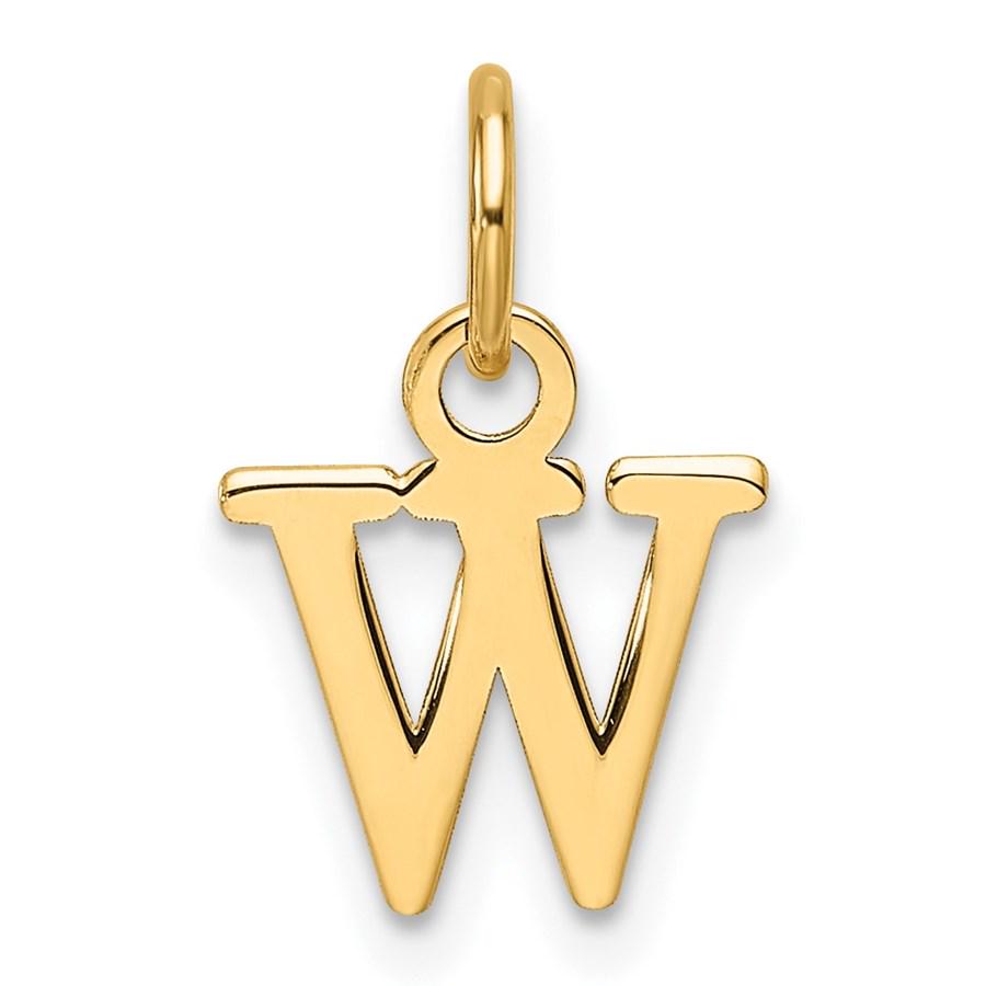 14k Yellow Goldy Cutout Letter W Initial Pendant 15 Mm