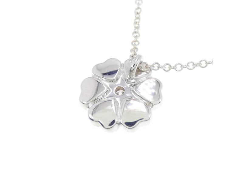 Tiffany & Co 925 Silver Crown Of Heart Diamond Necklace E0009