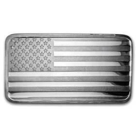 10 Ozt Fine Silver American Flag Bar